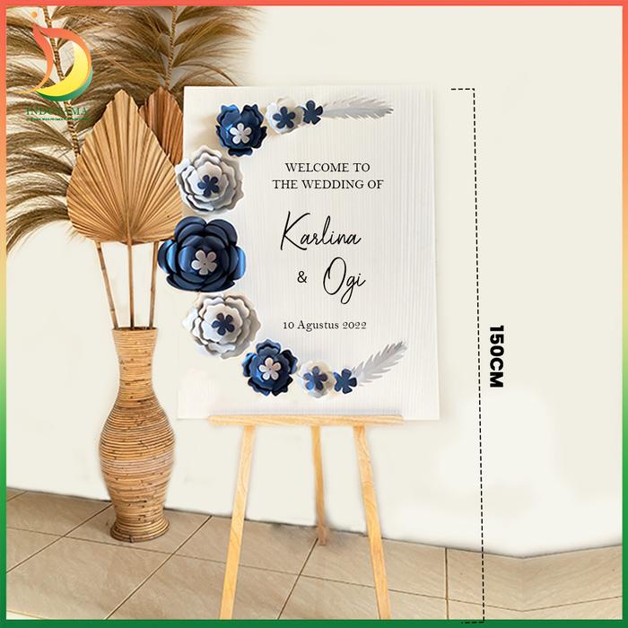Jual Karangan Papan Bunga Kertas Wedding Sign Grand Opening 60x80 cm ...