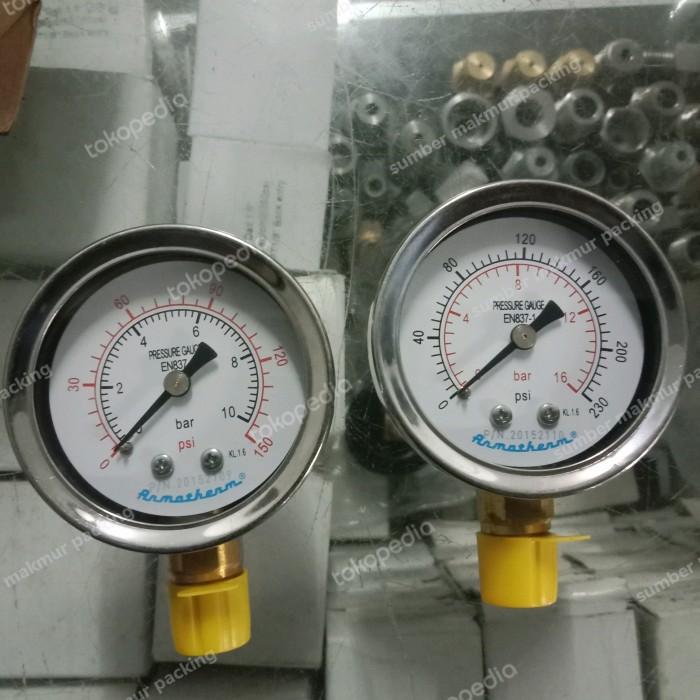 Jual pressure gauge ARMATHERM 16 bar/230 psi 2 inch stainless kuningan ...