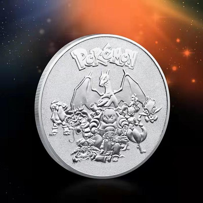 Jual Anime Pokemon Commemorative Coin Charizard Pikachu Mewtwo Metal ...
