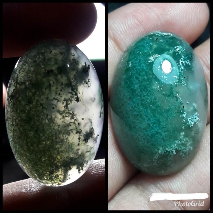 Jual Akik Natural Batu Lumut Hijau Motif Gambar Hutan Pohon Segar Antik ...