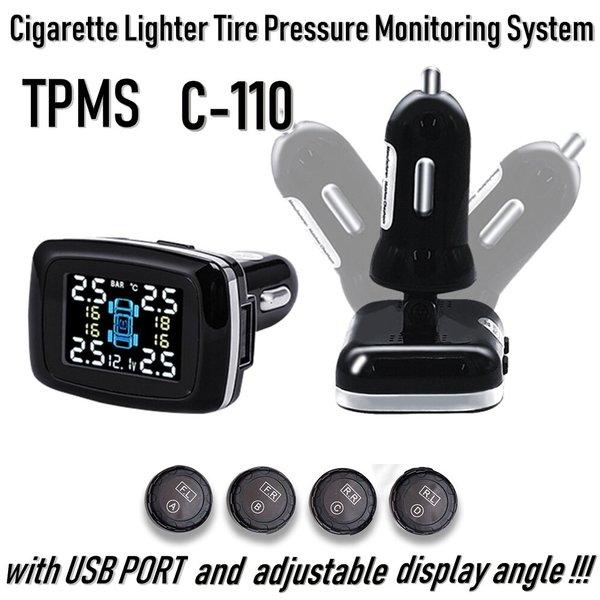 Jual TPMS C-110 Tekanan Ban Tire Pressure Monitor System USB Charger ...