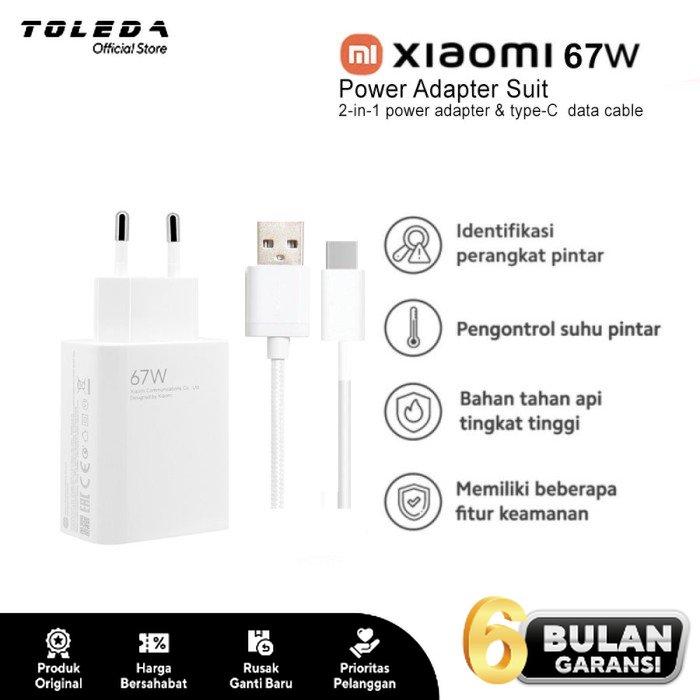 Promo Charger Handphone Xiaomi 67W Power Adapter Data Kabel Type-C ...