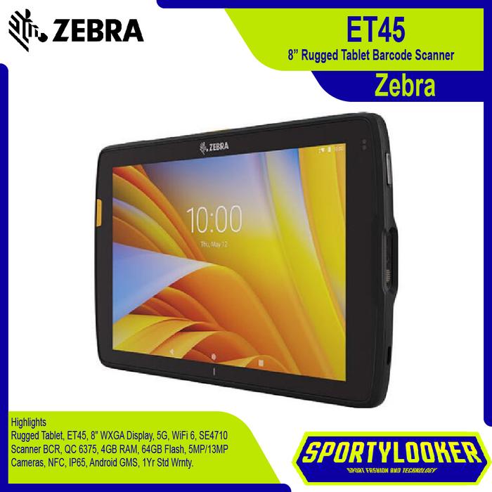 Jual Zebra ET45 8" Rugged Android Tablet PDT Barcode Scanner - Kota ...