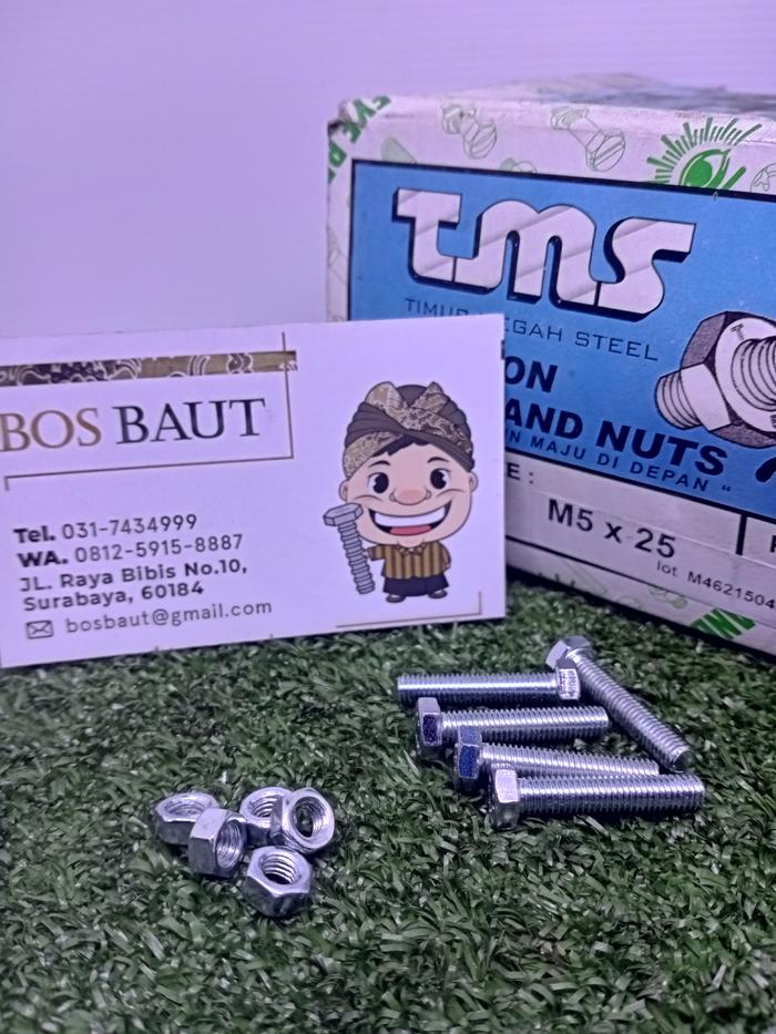 Jual Baut Mur Besi Baut Mur Hexagon Besi M5X25 Putih P0.8 (Kunci 8) - Kota Surabaya - Bos Baut ...