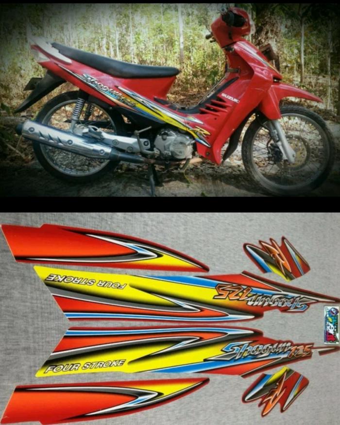Jual STRIPING SHOGUN 125 R MERAH 2004 STIKER LIS SUZUKI POLET - Kab ...