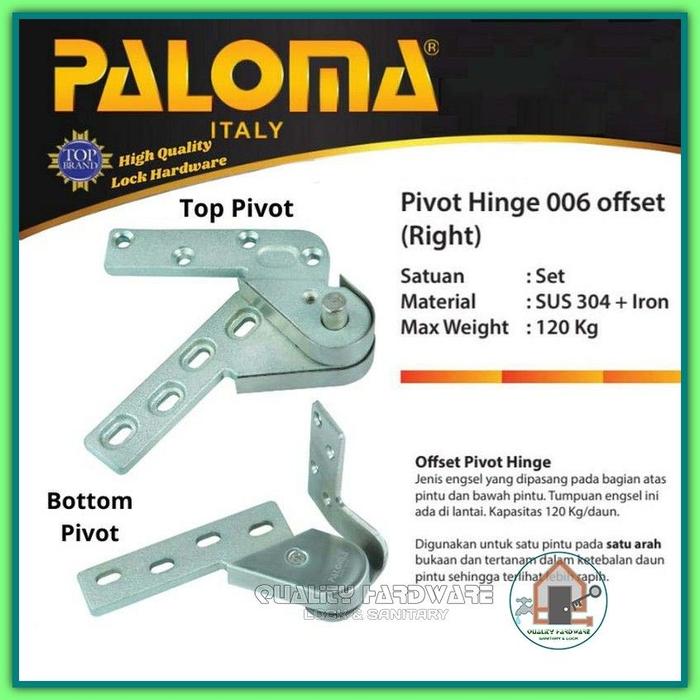 Jual Engsel Pivot Pintu Paloma QHPVP 601 Engsel Putar Tanam Lantai ...