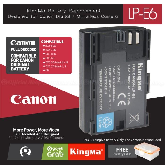 Jual Kingma Baterai Lp-e6 Canon Battery Eos 80d 70d 60d 6d 7d 5d2 5d3 Etc Di Seller Noelle ...