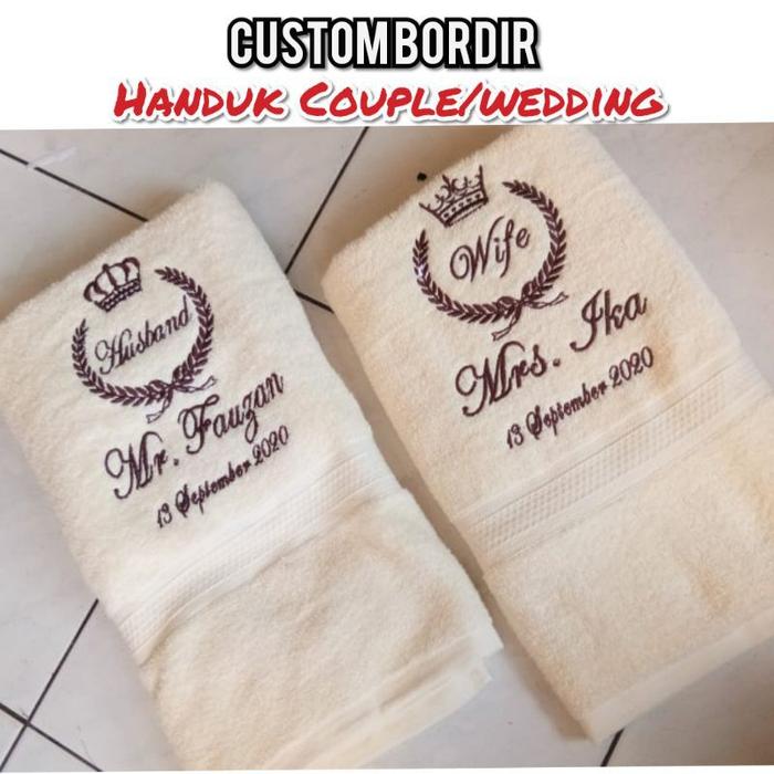 Jual KLS-960 (1) Handuk custom Bordir handuk wedding 70x140cm tanpa Box ...