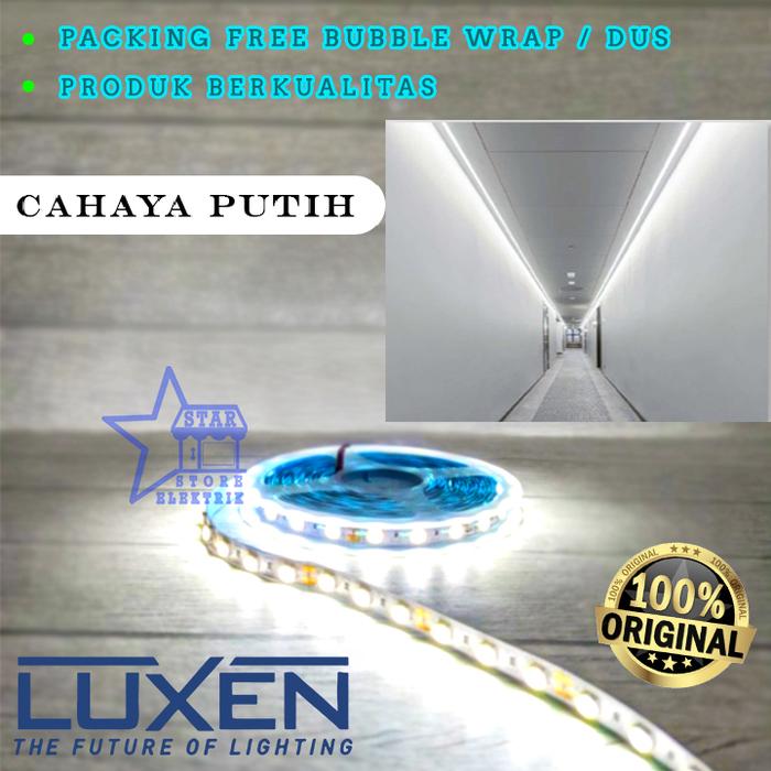 Jual LAMPU LED STRIP 5050 DC 12V LUXEN 5 METER CAHAYA TERANG PUTIH ...