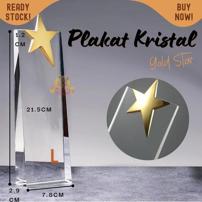 Jual P73-L Plakat BINTANG kristal Trophy Crystal kaca Piala kejuaraan ...