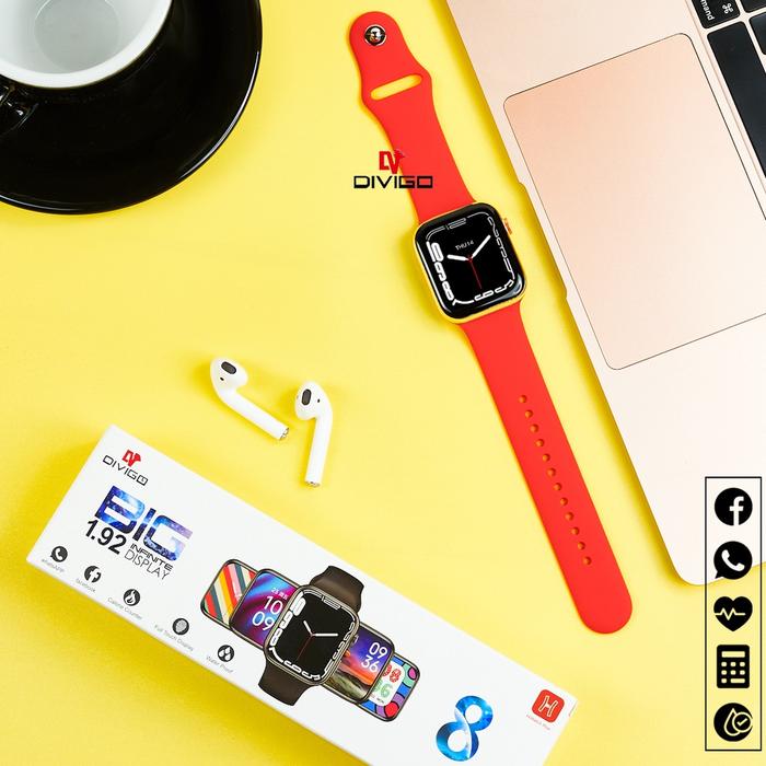 Jual Jam Tangan Smartwatch Divigo Series 8 BIG INFINITY DISPLAY 1.92 ...