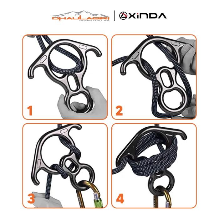 Jual Carabiner FIGURE 8 DESCENDER WITH EARS XD-D8602 50KN Climbing ...