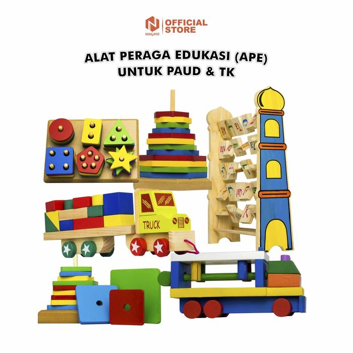 Jual Mainan Edukasi Anak Balok Kayu Alat Peraga Untuk Tk Paud-Alat ...