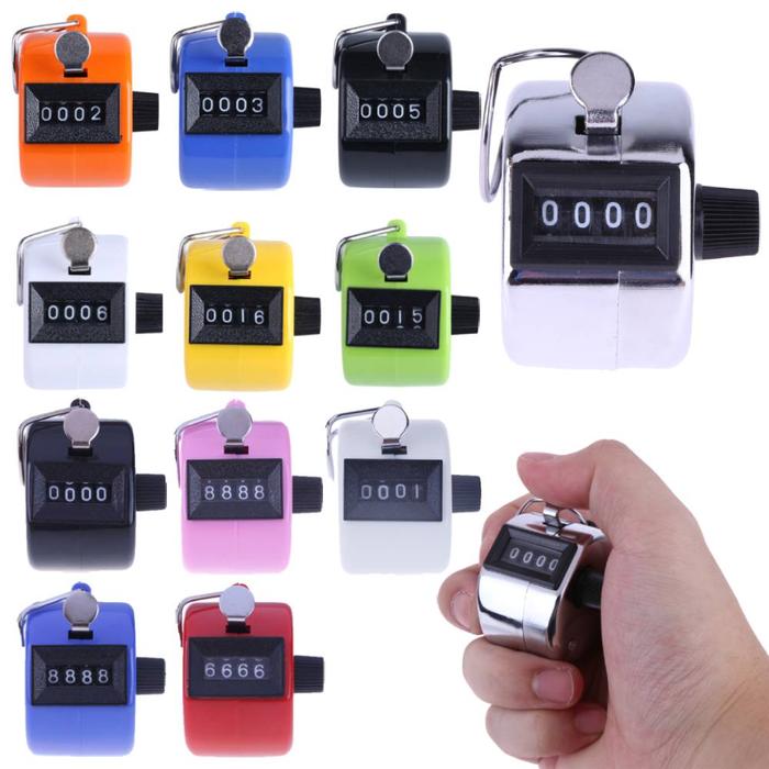Jual 4 Digit Number Counters Metal Shell Hand Finger Display Manual ...
