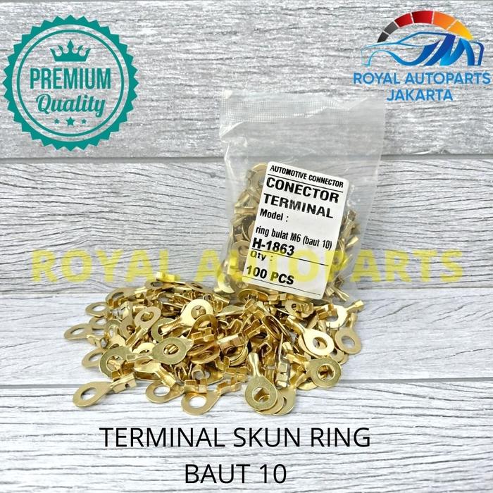 Jual TERMINAL SKUN BULAT RING M6 / SKUN BULAT AKI M6 BAUT 10 -100PCS ...