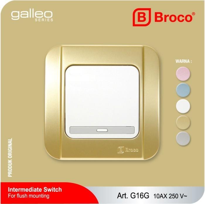 Jual Broco Galleo G16G Saklar Silang - Snow White - Champagne Gold ...
