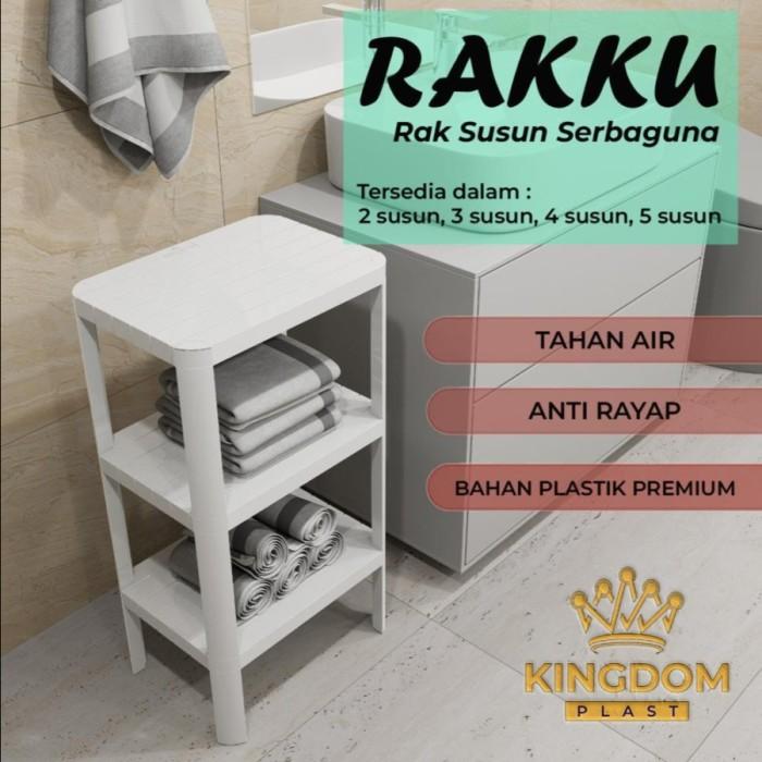 Jual Rak Susun 3 Tingkat Serbaguna Rakku Kingdom Plastik - Putih ...