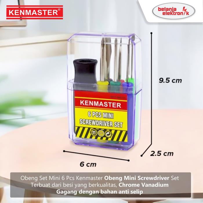 Jual KENMASTER Obeng Set Min Plus mini 6 pcs Screwdriver - OBGS003 ...