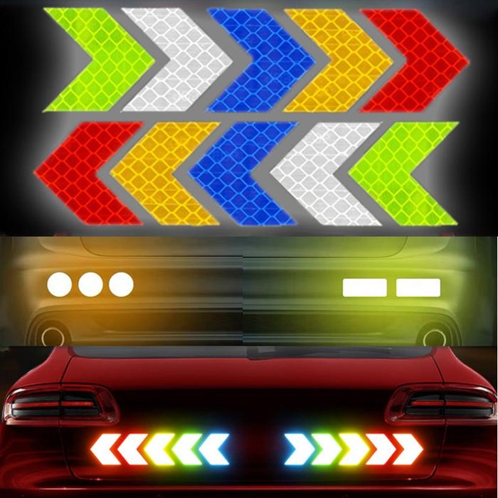 Jual 10 Pcs/Set Car Sticker Reflective Sign Tape Warning Safety For ...