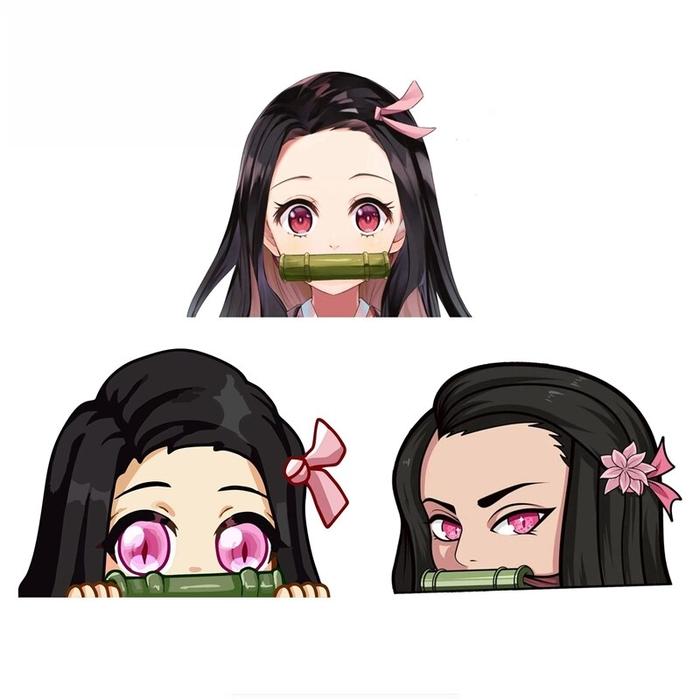 Demon Slayer Sticker Nezuko Demon Slayer Car Sticker - Peeking Design ...