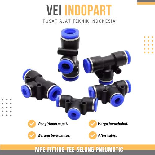 Jual MPE 12 FITTING TEE PNEUMATIC SELANG 12 MM PE 12 - Jakarta Barat ...