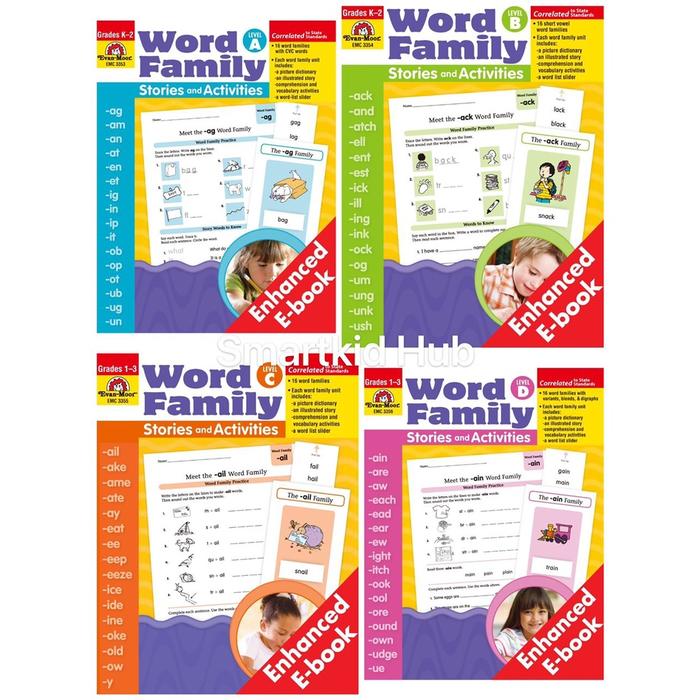 Jual (N) Evan Moor Word Family Stories and Activities A/B/C/D - Jakarta ...