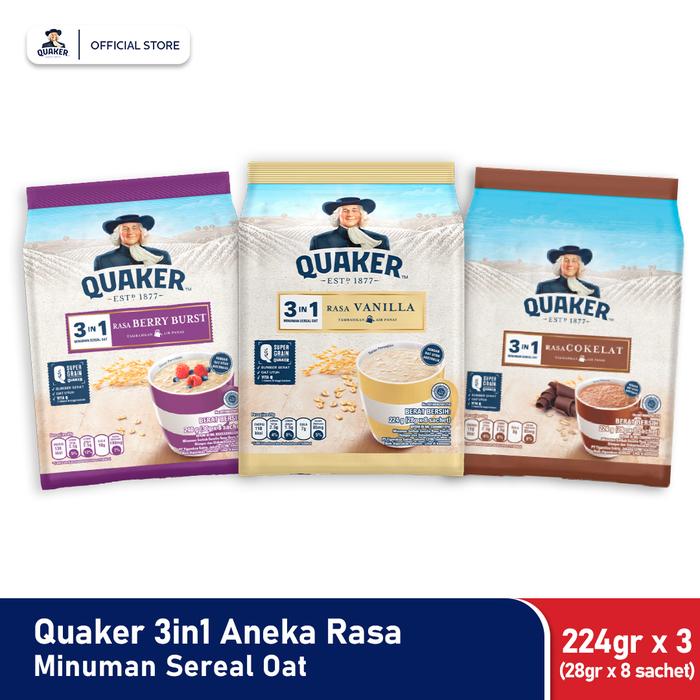 Promo Quaker 3in1 Aneka Rasa Minuman Sereal Oats (Isi 8 sachet) - - Quaker Oats Official Store ...