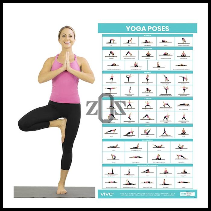 Jual Poster Yoga Bagan Chart Pose Dinding Dumbbell Bodyweight Exercise ...