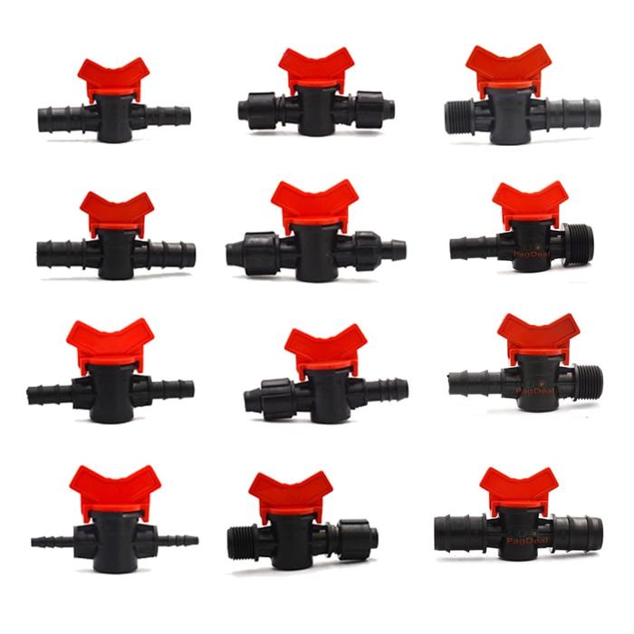 Jual 20pcs Drip Irrigation Switch Valve 16mm 1/2 Inch Male Barbed Water ...