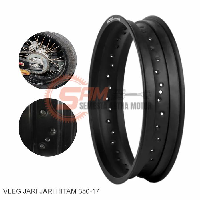 Jual Velg Motor Sumo Hitam 350 Ring 18 Jari Jari Ban SuperMoto Belakang ...