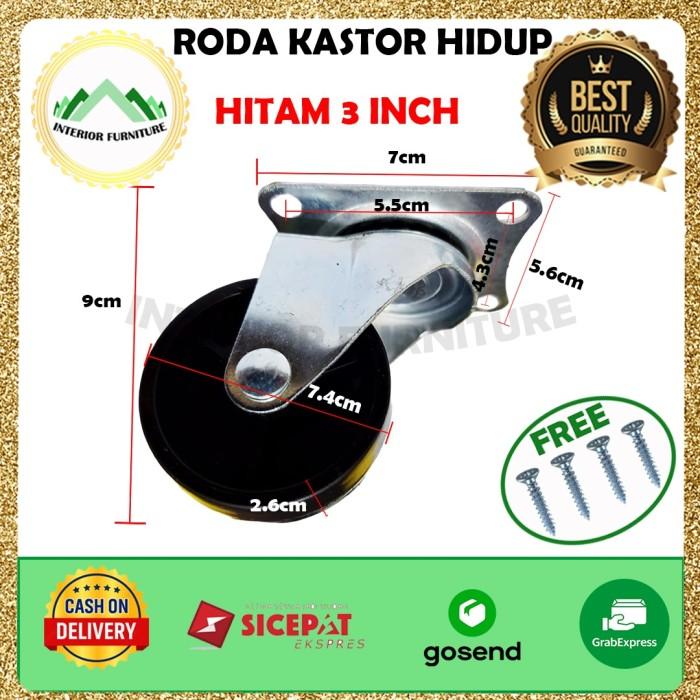 Jual Roda Troli 3 inch (HIDUP), Roda Kastor PVC Nylon Roda Etalase ...