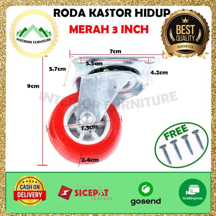 Jual Roda Troli 3 inch (HIDUP), Roda Kastor PVC Nylon Roda Etalase ...