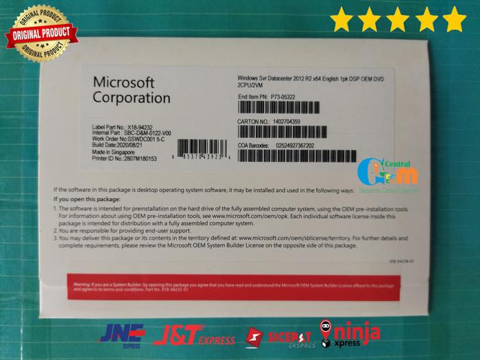 Jual windows server 2012 R2 datacenter 16 core original product key ...