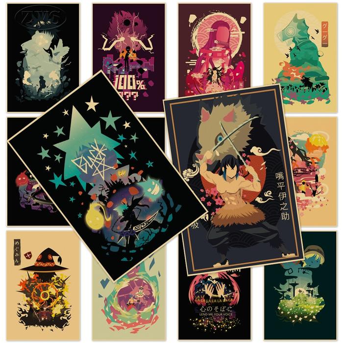 Jual Demon Slayer Poster Kraft Paper Hashibira Inosuke Picture - Kota ...