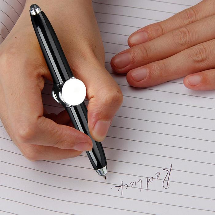 Jual Led Spinning Pen Ball Pen Fidget Spinner Hand Top Light Stress Edc ...