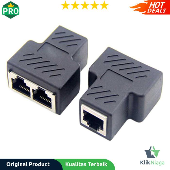 Jual Adapter RJ45 LAN Ethernet Network Connector Splitter 1 to 2 ...