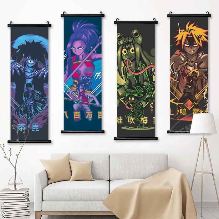 Jual Home Decoration Yaoyorozu Momo Wall Asui Tsuyu Artwork Kaminari ...