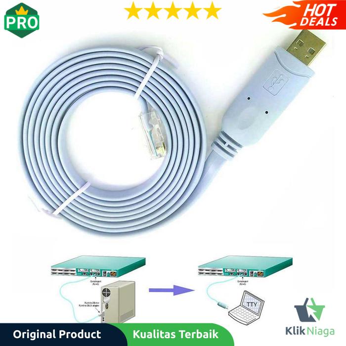 Jual Kabel Konsol Console Cable USB RS232 to RJ45 for Cisco Huawei ...