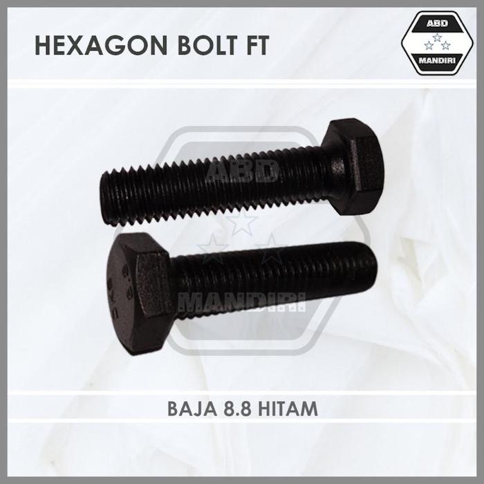 Jual Baja Hitam 8.8 Baut Hexagon M27 X 60 ( Black Hex Bolt ) M27x60 FT ...