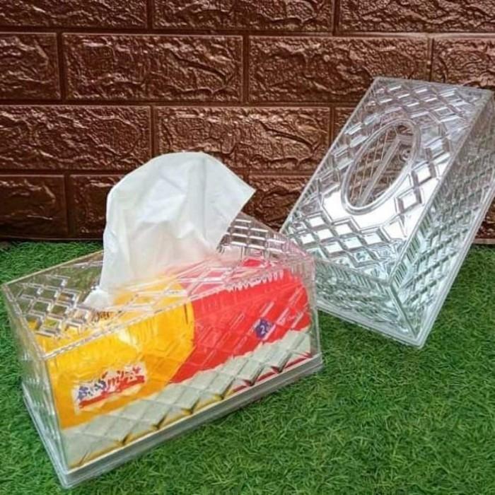 Jual New Tempat Tissue Acrylic Kotak Transparan Diamond Aesthetic Besar ...