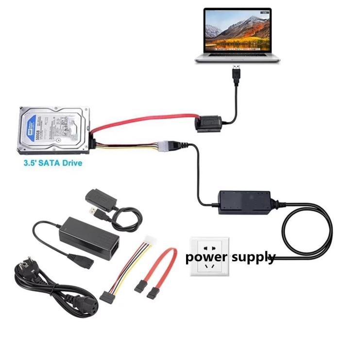 Jual Converter Adapter Usb 2.0 To Hdd Ide / Sata 2.5,3.5 Inch R-driver ...