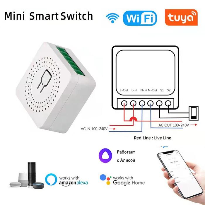Jual Wifi Mini Smart Switch 16A DIY Light Switches 2 Way Wireless Control - Jakarta Barat ...