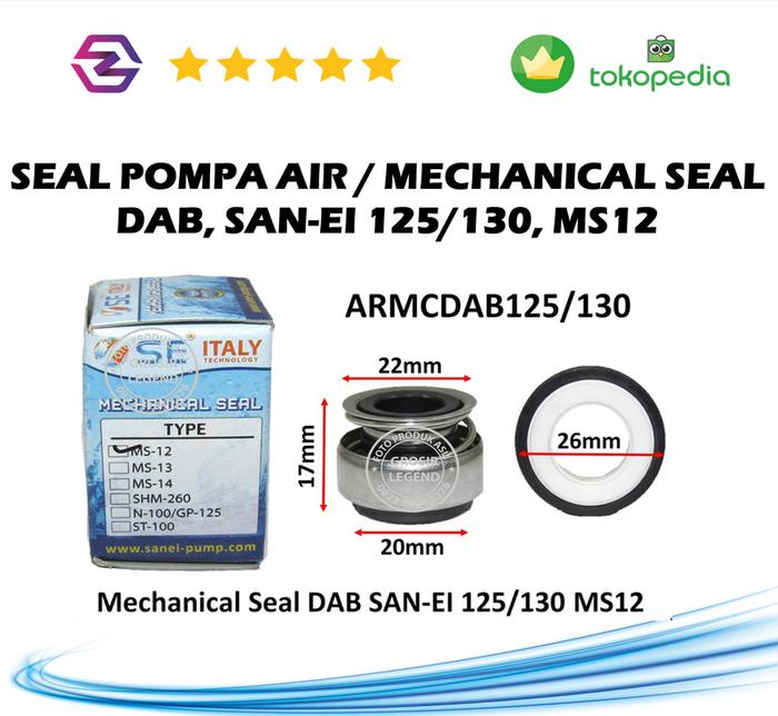 Jual Seal Pompa Air Mechanical Seal Dab 125 SAN-EI - Kab. Banyumas - GROSIR LEGEND | Tokopedia