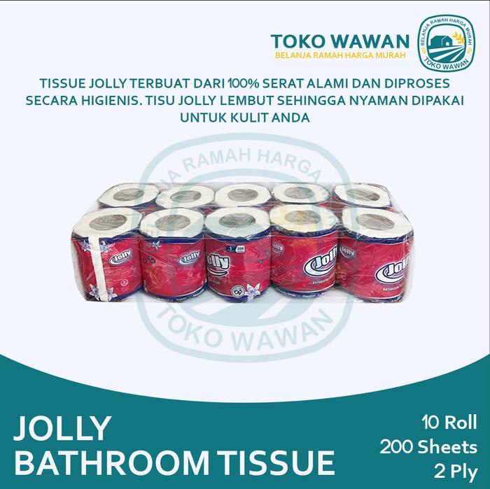 Promo Tissue Jolly Bathroom Tisu Toilet 200 Lembar 1 Pack isi 10 Roll ...