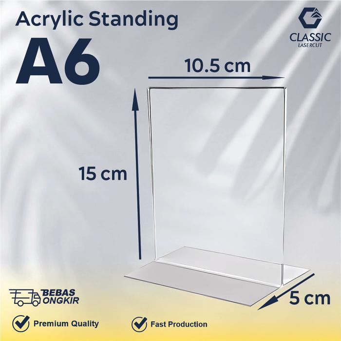 Jual Akrilik Standing A6 Potrait / Akrilik T Potrait / Akrilik Display ...