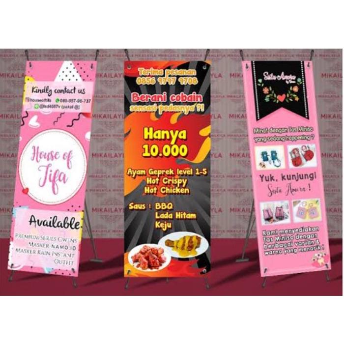 Jual Cetak paket spanduk x banner dan y banner tiang wisuda wedding ...