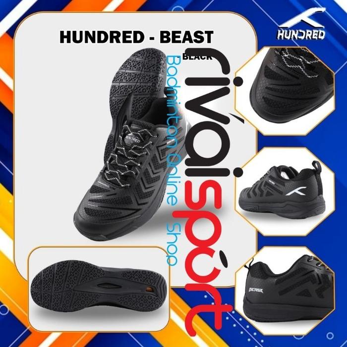 Jual Sepatu Hundred Badminton Beast Black Berkualitas - Kota Malang ...