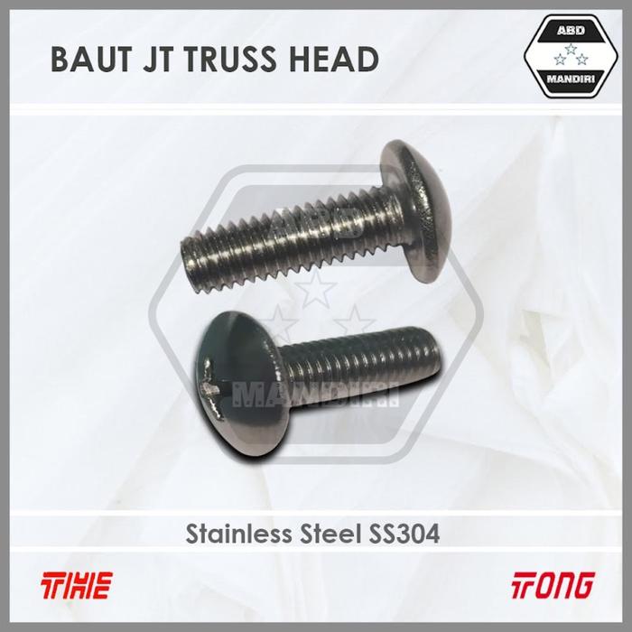 Jual SS304 Baut JT Stainless M6 X 16 ( Truss Head Machine Screw ) M6x16 ...