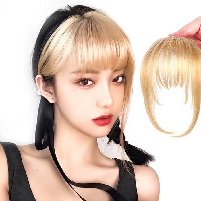 Jual Comic Girl Jennie Golden Bangs Wig Female Invisible Air Hairline ...