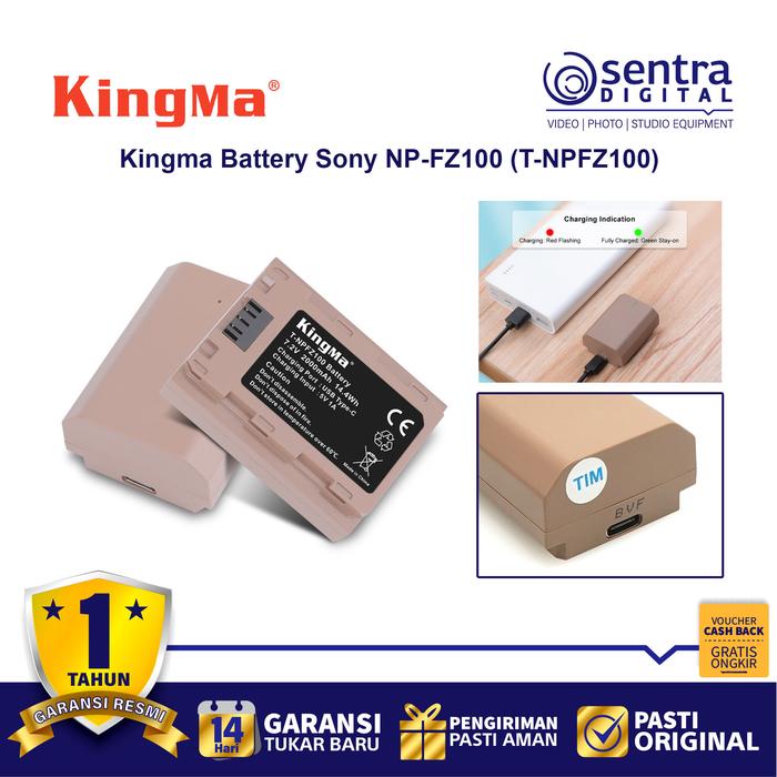 Jual Kingma Battery Sony NP-FZ100 with Type-C USB Charging Port (T-NPFZ100) - Kota Surabaya ...